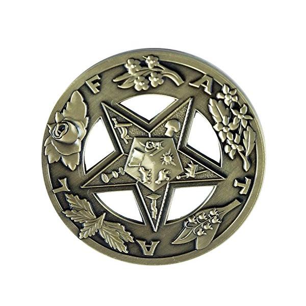 商品名: オーダー オブ ザ イースタンスター フェイタル ラウンド フリーメーソン オートエンブレム - [アンティークブラス][直径3インチ] Order of The Eastern Star Fatal Round Masonic ...