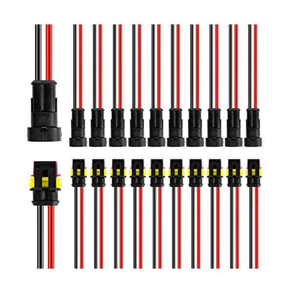 商品名: LanHong 2 Pin Way Electrical Wire Connector Waterproof Connector 2 Wire Connector 18AWG Male and Female Plug Quick ...