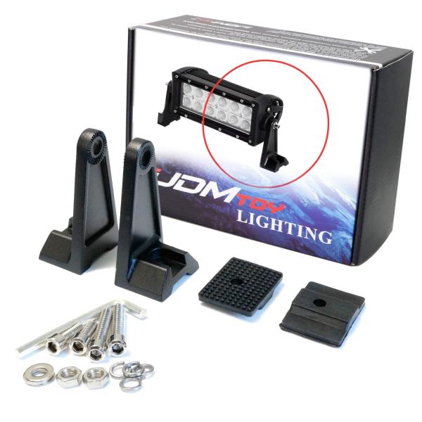 商品名:  iJDMTOY (2 Universal Fit Side Brackets Compatible with Mounting Double Row Straight or Curve LED Light Bar (Most 2...