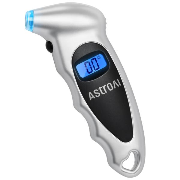 商品名: AstroAI デジタル エアゲージ タイアゲージ ボタン電池付き 150PSI 4種気圧単位 車用 自転車 トラック用 LCDバックライト 滑り止めグリップ グレイ (シルバー) バレンタイン キット… AstroAI Digi...