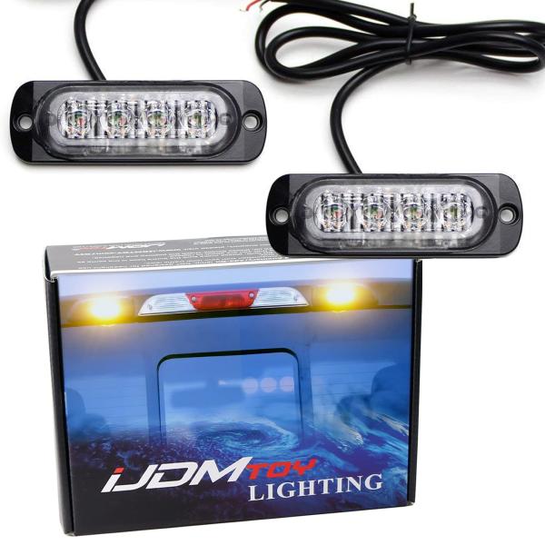 商品名:  iJDMTOY (2 Amber/White LED Strobe Warning Light Flashers Compatible with Jeep, Truck, 4x4, ATV, Construction Vehic...