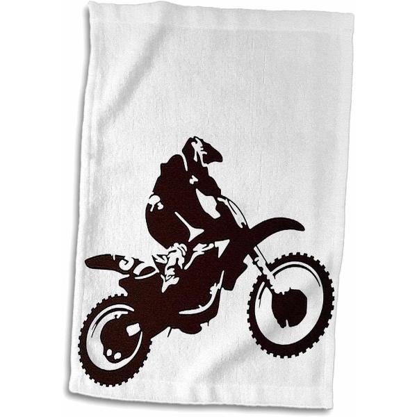 商品名3dローズTaiche   アクリルペイント   モトクロス   motocross-バイク、オフロード、Motorcross、オートバイ、Motorx、Radical、シルエット、Tricks   タオル 12x18 Towel t...