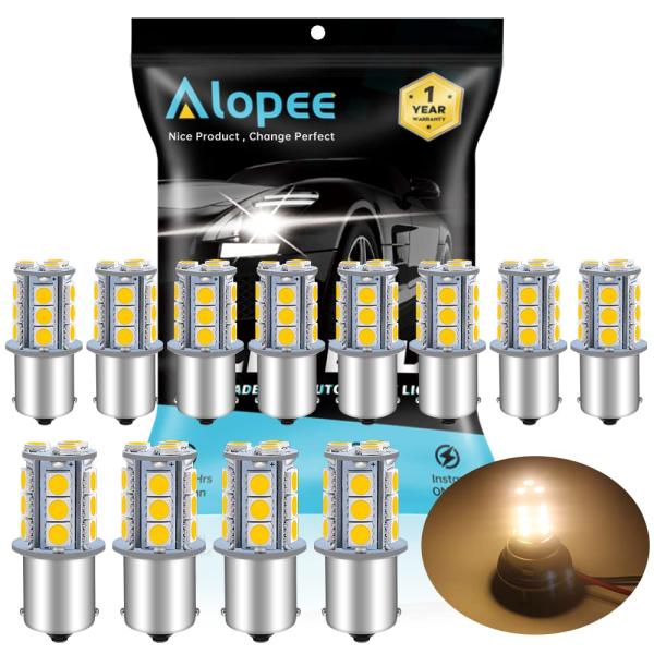 商品名: ALOPEE 12-Pack 1156 BA15S 7506 1141 1003 1073暖かい白3000k LEDライト12V-DC、5050 18 SMD車内交換用RVキャンパーターンシグナルライトランプテールバックアップバル...
