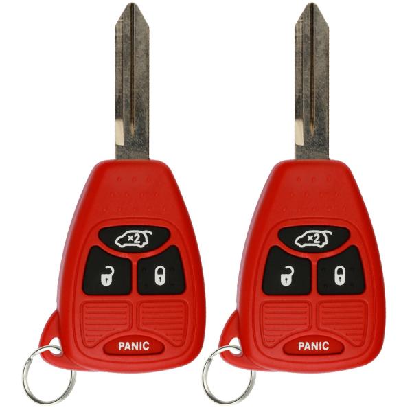 商品名: KeylessOption Keyless Entry Remote Control Uncut Car Key Fob Replacement for OHT692427AA KOBDT04A Red (Pack of 2) K...