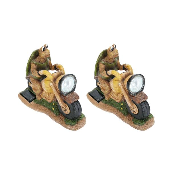 商品名: Aspen クリエイティブ 60901 2パックセット オートバイに乗ったカメ LEDアクセントライト像 長さ10インチ Aspen Creative, Turtle 60901, Two Pack Set, Motorcycle...