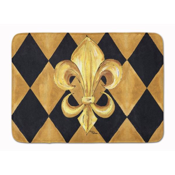 商品名: Caroline 's Treasures 8125-rug "ブラックandゴールドFleur De Lis New Orleans "フロアマット、19?" x 27インチ、マルチカラー Caroline's Treasure...