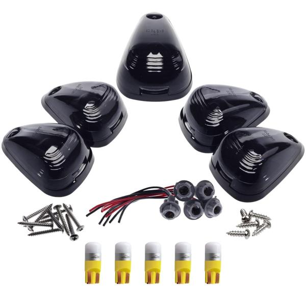 商品名:  HERCOO Smoke Roof Cab Marker Lights Lens w/ LED Assembly Aftermarket Replacement Compatible with Ford F150 F250 F3...