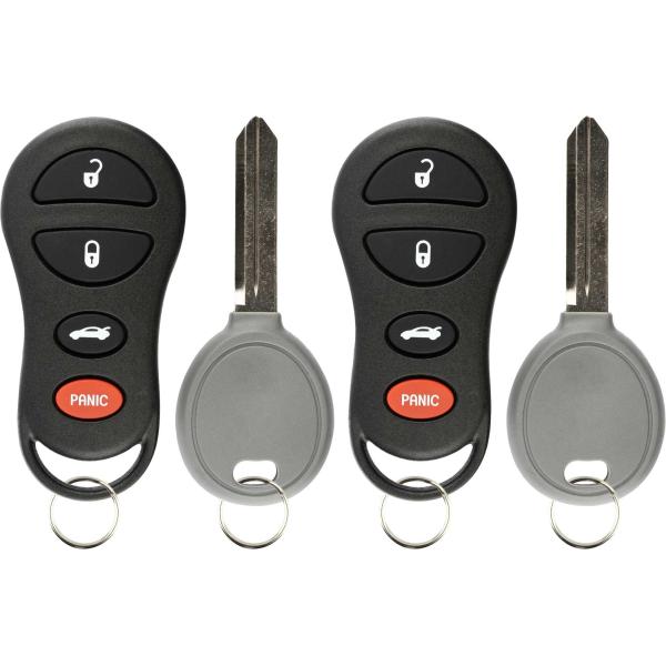 商品名: KeylessOption Keyless Entry Remote Fob Uncut Ignition Car Key Replacement for GQ43VT17T, 04602260 (Pack of 2) Keyle...