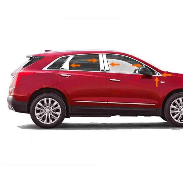 商品名:  Made in USA! Compatible with 2017-2019 Cadillac XT5 12PC Stainless Steel Pillar Post W/ 6PC Mirror Post Trimブランド: ...