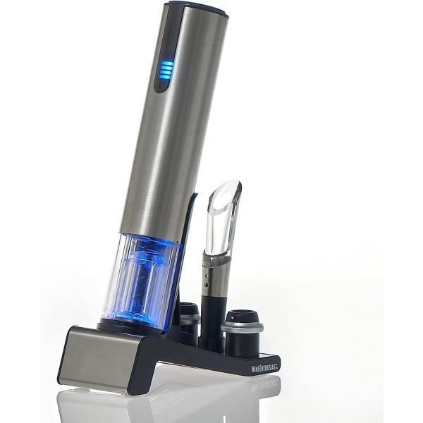 商品名Wine Enthusiast 2-in-1 Electric Blue 1 Automatic Wine Bottle Opener and Preserver Set (7 Piece)ブランド：Wine Enthusiast商品...