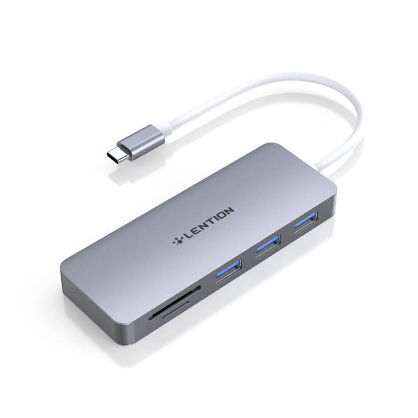 商品名: LENTION USB Cハブ USB 3.0 &amp; SD/Micro SDカードリーダー3個付き 2022-2016 MacBook Pro Mac Air/iPad Pro/Surfaceに対応 安定ドライバー認定タイプ...