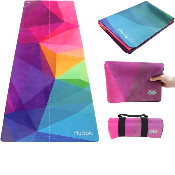 商品名: PLYOPIC 3-in-1 旅行用ヨガマット/ホットヨガタオル/ジムマットトッパー 滑り止め ポータブル 折りたたみ式 洗濯可能で環境に優しい | 1.5mm薄 | ヨガ、ホットヨガ、ピラティス、フィットネス、エクササイズ、旅行...