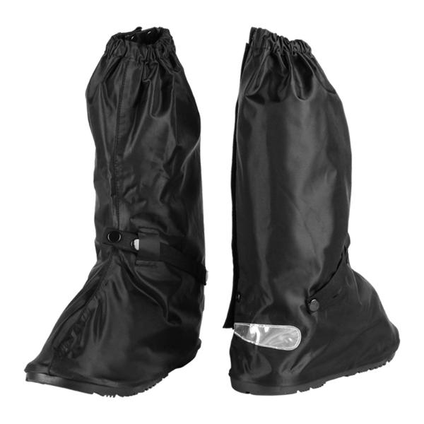 商品名: 防水ブーツカバー サイズ メンズ 6~6.5 レディース 7~8 サイクリング バイク オートバイ ライディング用 丈夫なジッパー付き ゴムバンド 反射ヒール ブラック Waterproof Boot Covers size Me...