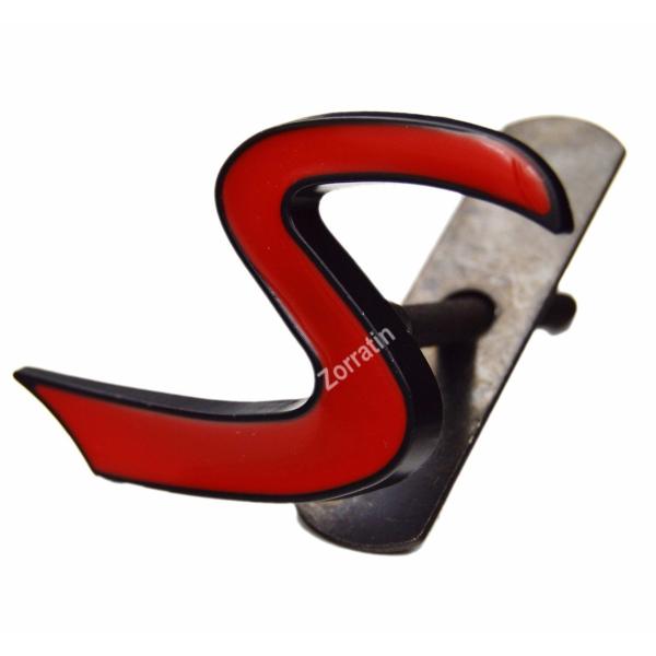 商品名:  Metal Black Outlining Red S Lettering Front Grille Grill Chrome w/Mount Emblem Badge for MINI Cooper R50 R53 R55 R...