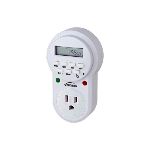 商品名:  Visionis VIS-8000 Digital 7 Day Programmable Timer with 3 Prong Wall Plug for Access Control Home Lights and Other...