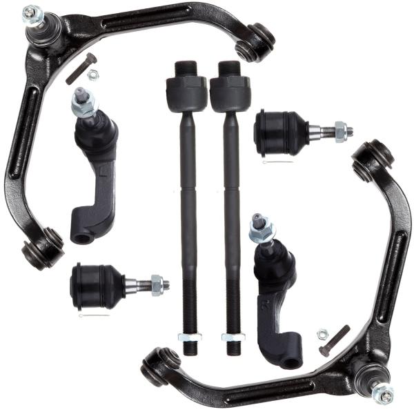 商品名: ECCPP 8ピース コントロールアームキット 2002 2003 2004 2005 Jeep Liberty用 - フロントアッパーコントロールアーム ボールジョイント付き 下部ボールジョイント インナーアウタータイロッドエン...