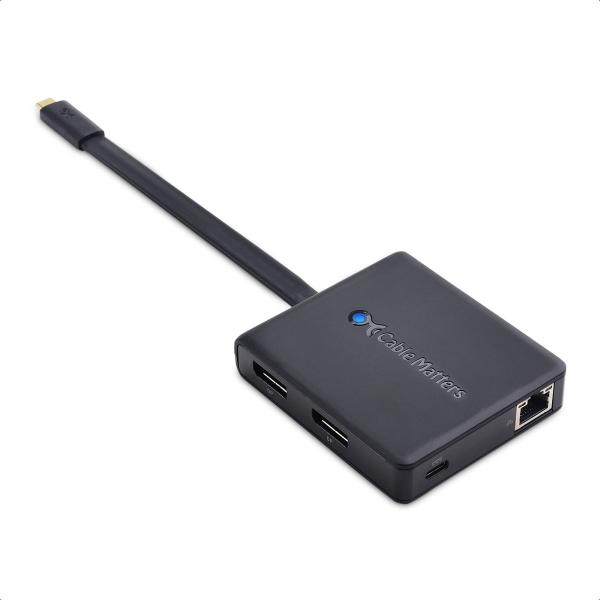 商品名: Cable Matters USB C ハブ USB Type C ハブ USB C ドッキングステーション USB C DisplayPort 4KデュアルDisplayPort USB 2.0 Ethernet 100W PD...