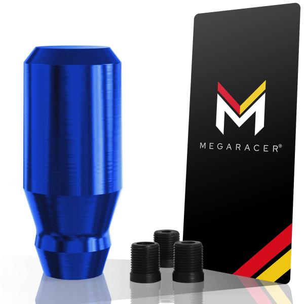 商品名: Mega Racer 8cm ブルー アルミニウム シフトノブ - ボタンレスオートマチックおよび4、5、6速マニュアルトランスミッション車両、内装自動車交換部品、1個 Mega Racer 8cm Blue Aluminum S...