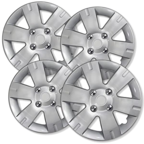 商品名: OxGord HubCaps 15インチ ホイールカバー - (4個セット) 15インチホイールリムカバー用ハブキャップ - カーアクセサリー シルバーハブキャップ 15インチ標準スチールリムに最適 - スナップオン オートタイヤ...