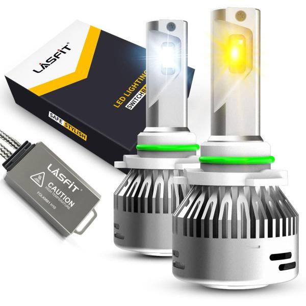 商品名LASFIT H10 9140 9145 LED Fog Light Bulbs 2 Modes Switchback LED Conversion Kits Upgrade Version 60W 6000LM 3000K Ambe...