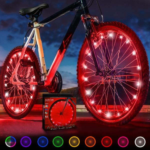 商品名:  Activ Life Bike Lights, Red, 2-Tire Pack LED Bicycle Christmas Lights for Wheels with Batteries Included, Hot LED ...