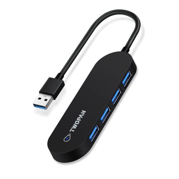 商品名: TWOPAN 4ポート USB 3.0ハブ ウルトラスリム ポータブル USBデータハブスプリッター ノートパソコン MacBook Pro/Air Surface Pro Chromebook/Pixelbook/XPS/Thi...