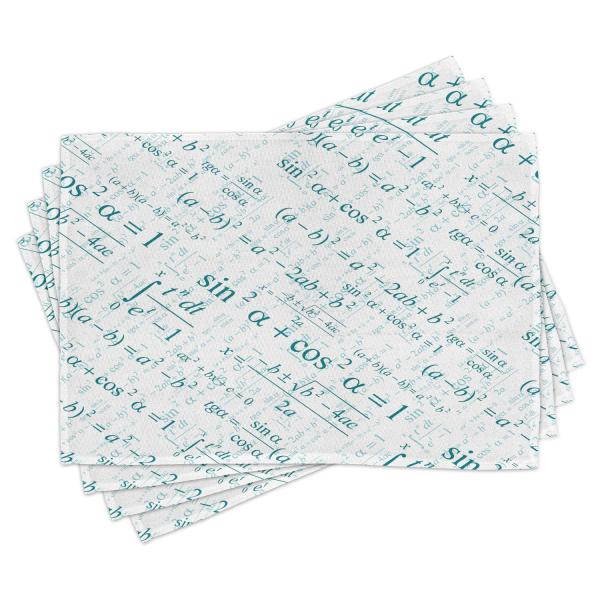 商品名:  Lunarable Mathematics Room Place Mats Set of 4, Various Complex Math Formulas Operations Science Research, Washabl...
