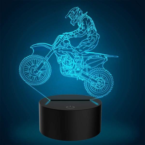 商品名: オートバイ3d LED Optical Illusionランプ7色変更LEDデスクライトタッチスイッチアート彫刻テーブルNight Light Awesomeギフト WMH Motorcycle 3D LED Optical Il...
