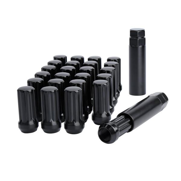 商品名: Dynofit 14mmx1.5ホイールラグナット、32X m14x1.5ラグナット、円錐形/円錐バルジシート 24個 ナットブラックラグ14x1,5 ブラック 14mmx1.5 Wheel Lug Nuts, 24x Black...