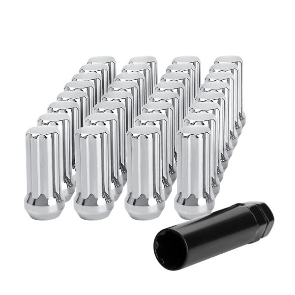 商品名: Dynofit 9/16 ラグナット 32 chrome nuts+1 locking key シルバー FF-N011 DYNOFIT 9/16-18 Wheel Lug Nuts, 9/16 32 Chrome Lugnuts...