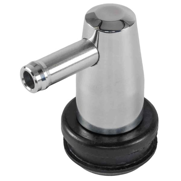 商品名: JEGS ビレット アルミニウム PCV バルブ | 3/8インチ ホースバーブ | 標準的な直径1.25インチのバルブカバー開口部に適合 | 光沢仕上げ | グロメット付き JEGS Billet Aluminum PCV Va...