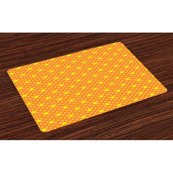 商品名:  Ambesonne Star Place Mats Set of 4, Small Large Star Pattern in Vivid Color Starry Night Sky Polka Dot Ornament Pr...
