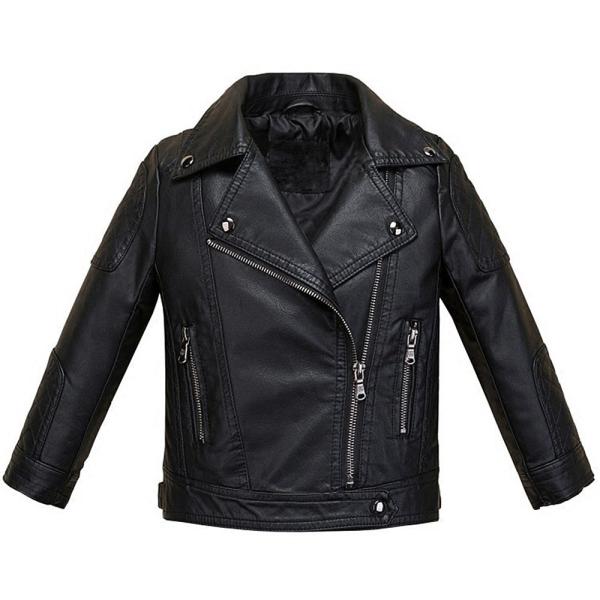 商品名: LJYH OUTERWEAR ボーイズ US サイズ: 4-5Years カラー: ブラック LJYH Boys Girls Fashion Collar PU Leather Jackets Kids Black Outdoor...