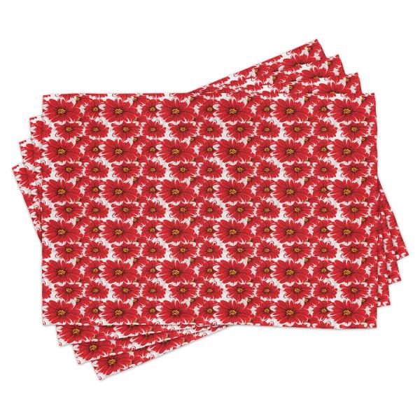 商品名:  Ambesonne Flower Place Mats Set of 4, Blossoming Nature Themed Fresh Seasonal Romantic Spring Bouquet, Washable Fa...