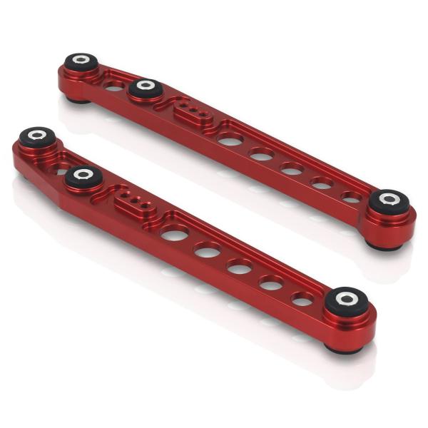 商品名: リアローワーコントロールアーム レッド ブラックポリウレタンブッシュ ホンダシビック用 AJP Distributors JDM Suspension Rear Lower Aluminum Control Arms Kit Re...