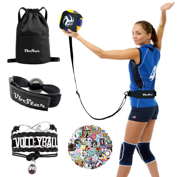 商品名: Volleyball Star トレーニング機器 - ソロあなた サーブとスパイク2つ 設定トレーナーストラップ練習するため 1ボールリバウンダー ブラック＆ホワイトバレーボールトレーニングキット Volleyball Train...