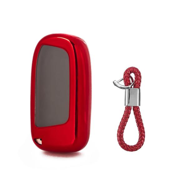 商品名: x xotic tech レッド ソフト TPU キーフォブ シェルスキンカバー キーホルダー付き クライスラー 200 300 / ダッジ チャージャー チャレンジャー ダート デュランゴ ジャーニー/ジープ グランドチェロキー...