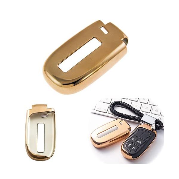 商品名: x xotic tech ゴールド ソフト TPU キーフォブ シェルスキンカバー キーホルダー付き クライスラー 200 300 / ダッジ チャージャー チャレンジャー ダート デュランゴ ジャーニー/ジープ グランドチェロキ...