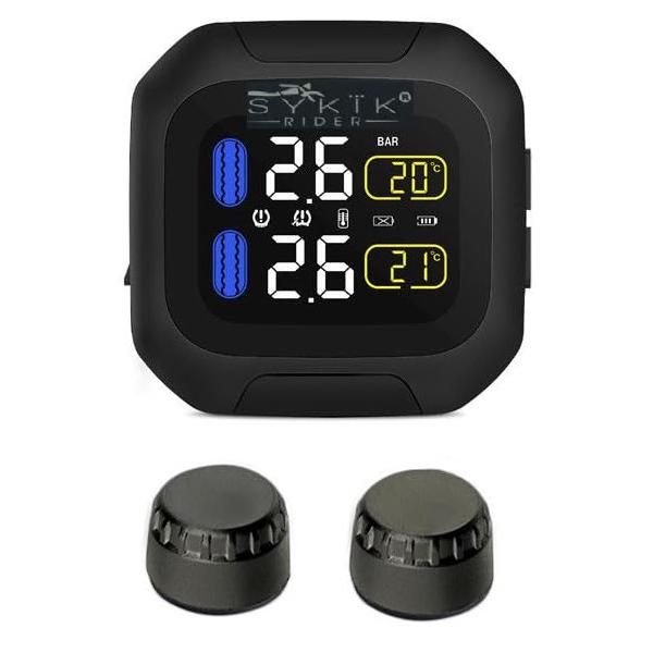 商品名:  SYKIK Rider SRTP300 Wireless tire Pressure Monitoring System for Motorcycles with 1.5” Monitor. Check Your tire Pr...