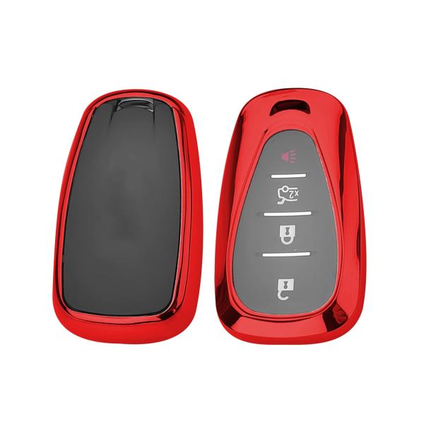 商品名: x xotic tech レッド ソフトTPU キーフォブシェルスキンカバー シボレー Camaro Malibu Impala Cruze Spark Volt Bolt Equinox Tahoe Silverado Trav...