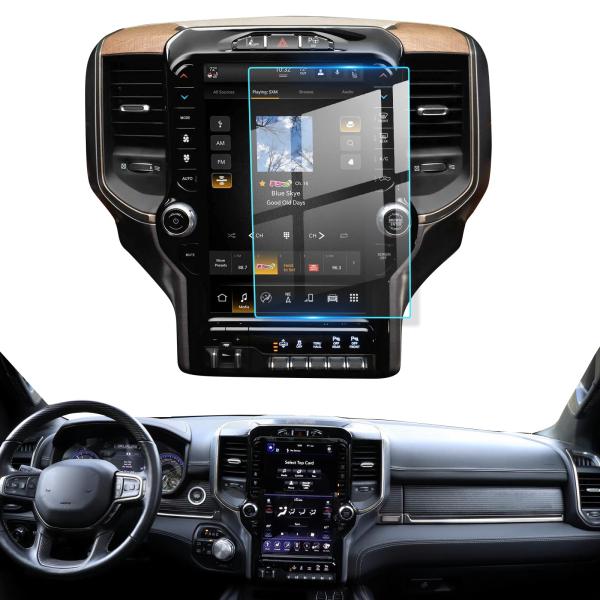 商品名: LFOTPP 2019 2020 2021 RAM 1500 Laramie Longhorn Limited Uconnect 12インチ強化ガラススクリーンプロテクター 硬度9H 傷防止 保護フィルム LFOTPP Premi...