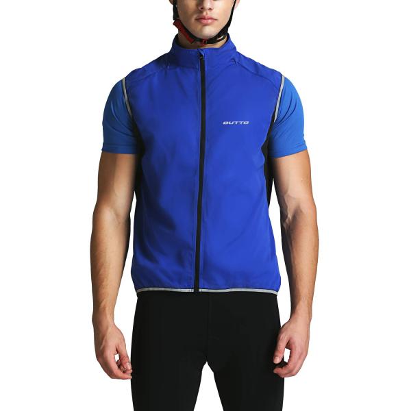 商品名: Outto OUTERWEAR メンズ US サイズ: Small カラー: ブルー Outto Men' Reflective Running Cycling Vest for Safty and Windproof(Small...