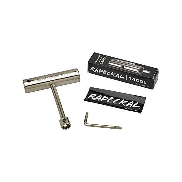 商品名: RADECKAL コンパクトポケットスケートツール - Tツールオールインワンスケートツール スケートボード ロングボード ミニスケートボード クルーザー用 - コンパクトサイズに折りたためてポケットに入れられます (シルバー) ...