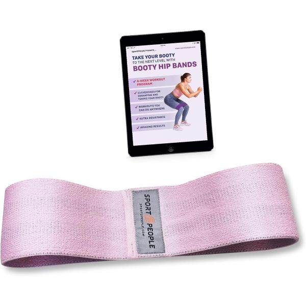 商品名Sport2People エクササイズバンド 脚とお尻用 4週間のブーティーワークアウトプログラム付き - ファブリック抵抗ループバンドセット 筋力トレーニング ホームジム フィットネス用 (S フラミンゴ)sport2people ...