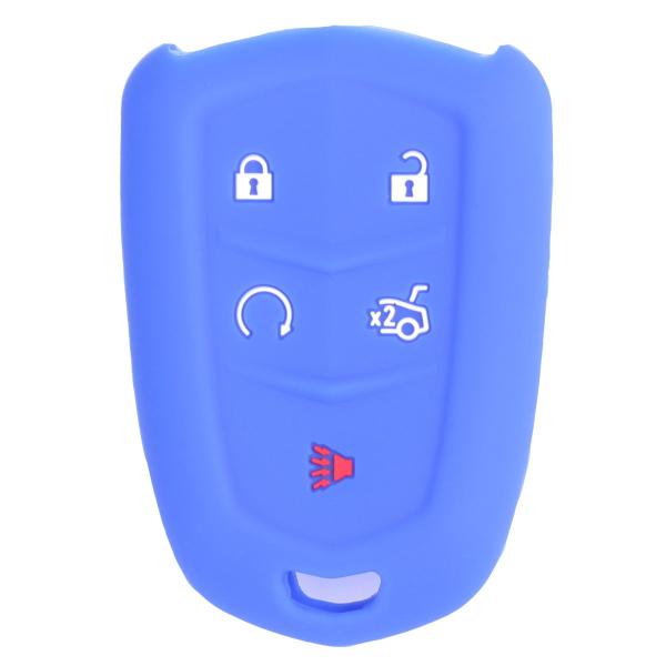 商品名: WERFDSR シリコーン キー フォブ スキン キーカバー キーレス エントリー リモートケース プロテクター シェル 2014 2015 2016 キャデラック ATS CTS XTS 4/5 ボタン スマートリモート用 ブル...