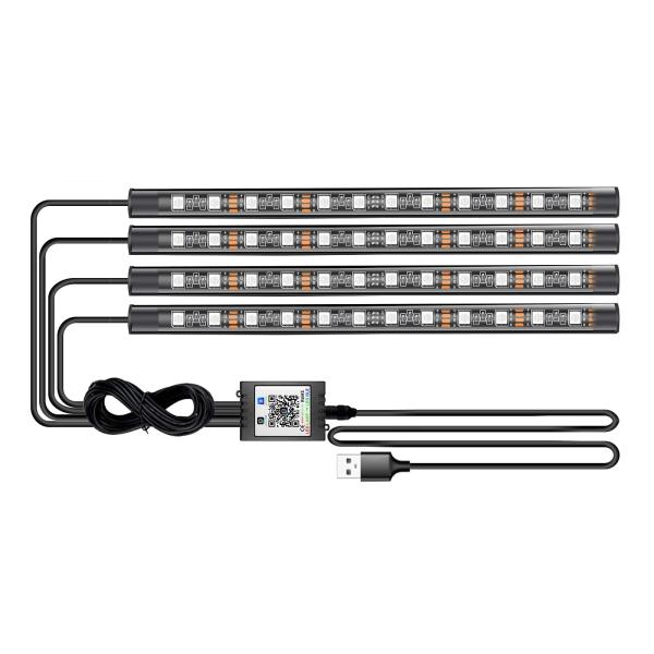 商品名: e-lover Bluetooth App LEDストリップライト、4?x 48ledsマルチカラー装飾ライト車ダッシュライトキット、下ライトとサウンドアクティブ機能として音楽ライト、USBプラグfor 5???12?VDC入力 ...