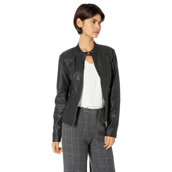 商品名: Sebby Collection OUTERWEAR レディース US サイズ: Large カラー: ブラック Sebby Collection Women's Faux Leather Jacket with Moto Det...