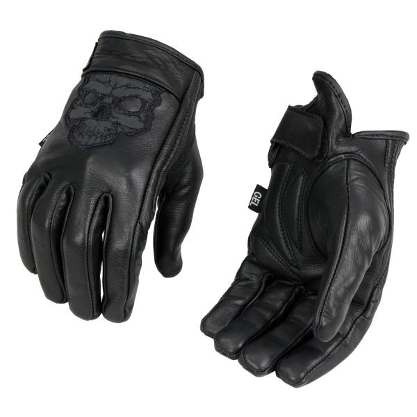 商品名: Milwaukee Leather MG7570 メンズ 「反射スカル」 ブラックレザー手袋 ジェルパーム付き - 2XL Milwaukee Leather Men's Black Leather ‘Reflective Sku...