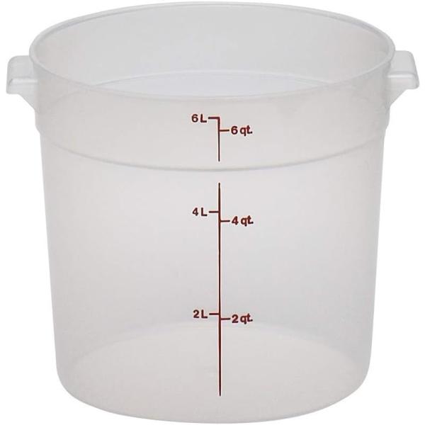 商品名Cambroラウンドポリプロピレン食品ストレージコンテナ 6 Quart With LidCambro RFS6PP190 6 Qt Round Container Wirh RFSC6PP190 Translucent Lidブラン...