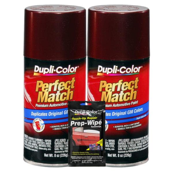 商品名: Dupli-Color ダークガーネット レッドメタリック ゼネラルモーターズ 色合い完全一致 自動車用塗料 - 8オンス プレップワイプ付きバンドル (3アイテム) Dupli-Color AEROSOL Touch UPブラン...